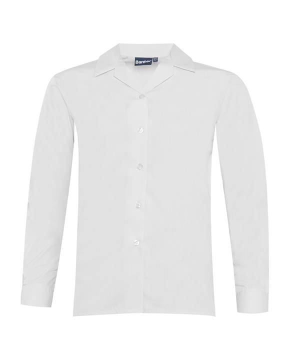 White Long Sleeved Rever Collar Blouse Twin Pack - Broadbridges